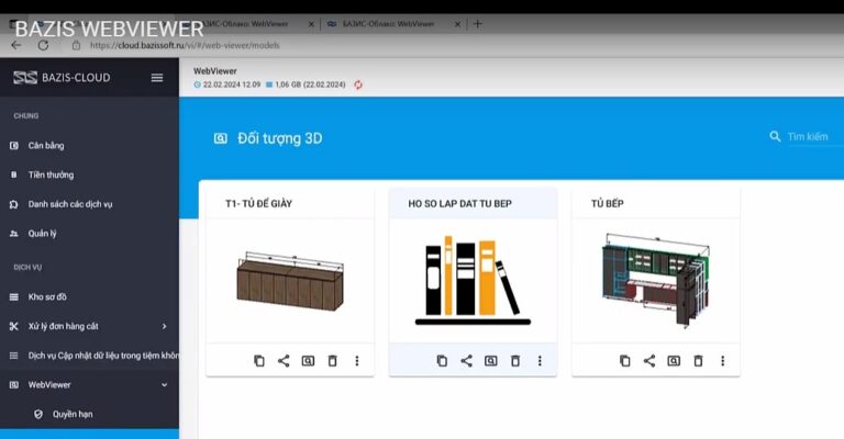 BAZIS WEBVIEWER 2.0 – Bản vẽ 3D trực tuyến : PHẦN MỀM SẢN XUẤT ĐỒ GỖ